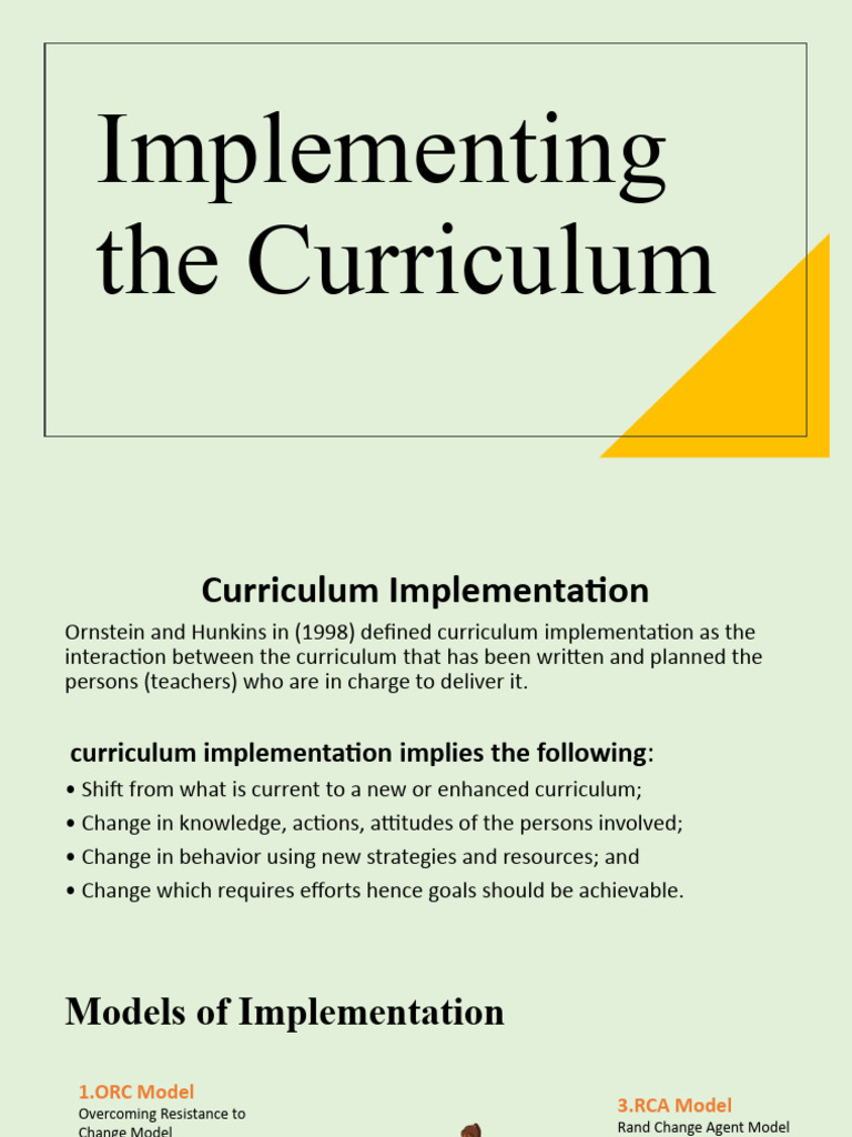 Chapter 5 Implementing The Curriculum | PDF | Self-Improvement