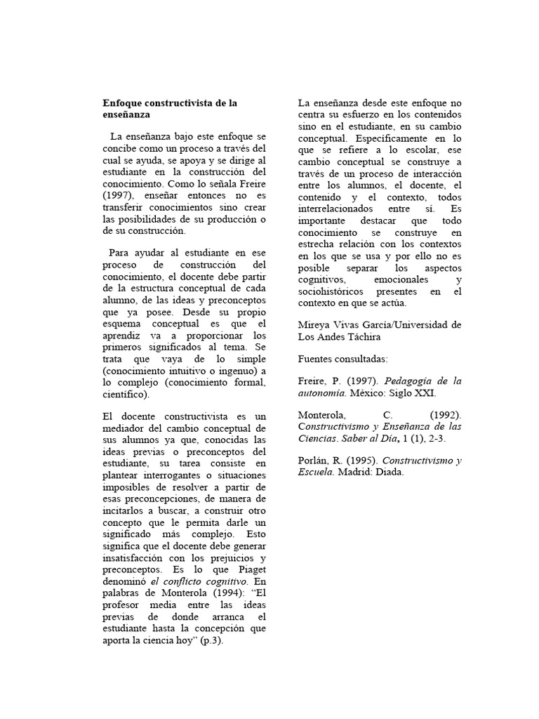Enfoque Constructivista de La Ense Anza | PDF