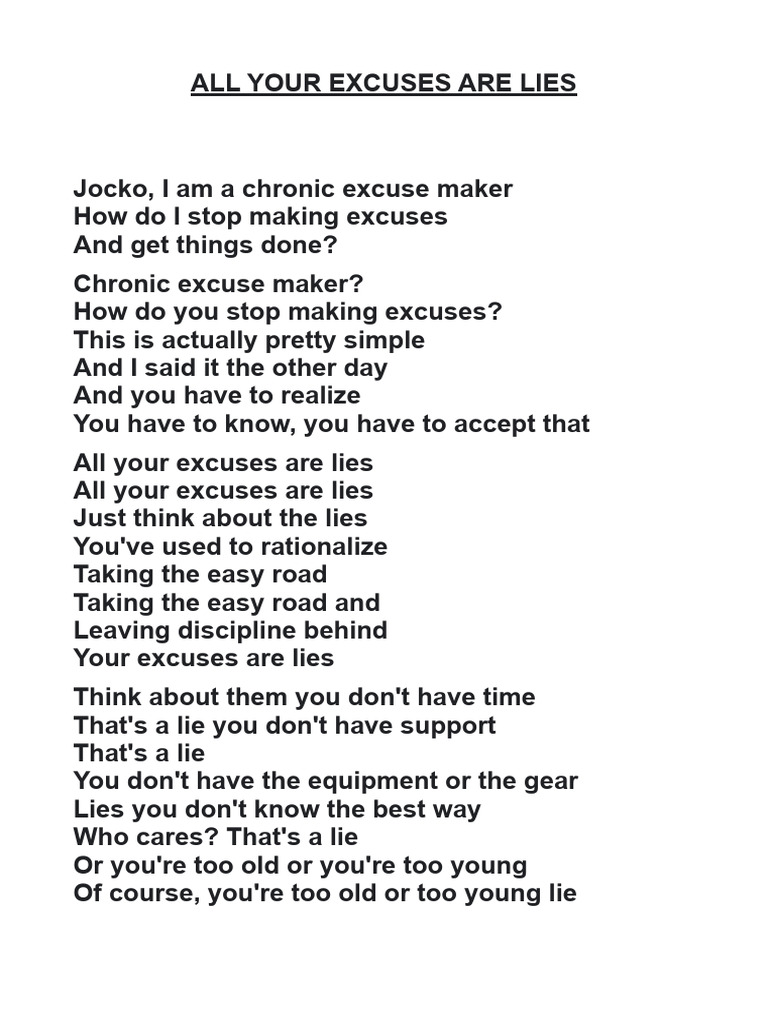 Overcome Excuses: Embrace Truth | PDF