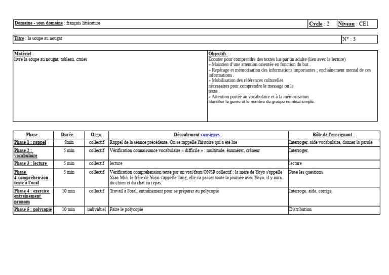 Fiche de Prép FR | PDF