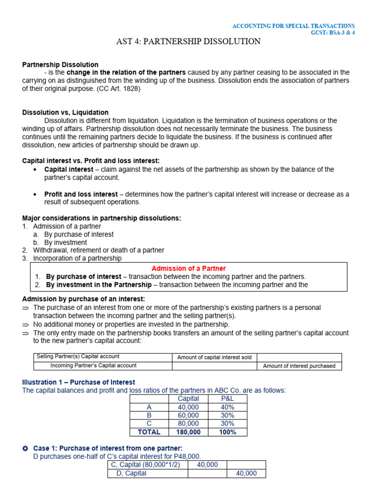 AST 4-Partnership Dissolution | PDF | Finance & Money Management