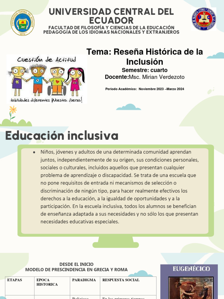 Reseña histórica de la inclusión | PDF