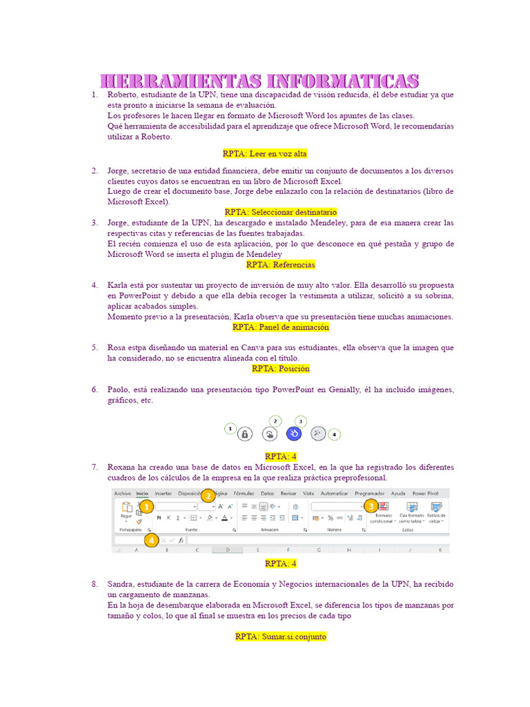 Herramientas Informaticas Ef | PDF | Microsoft | Microsoft Excel