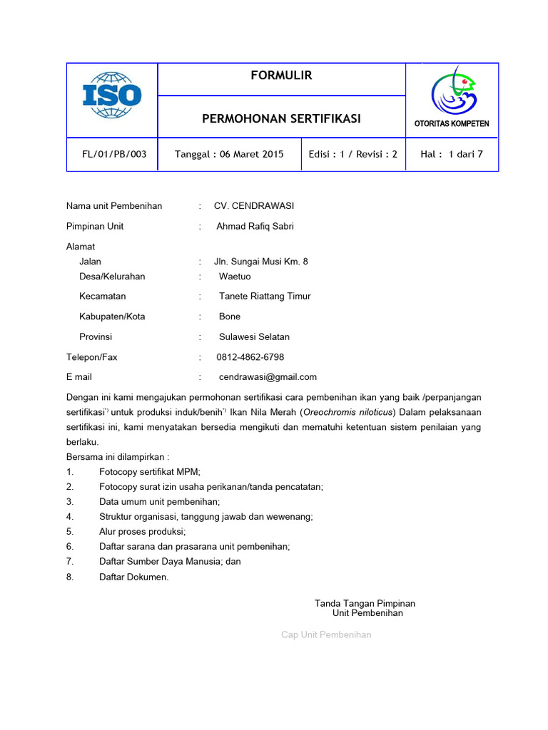 Permohonan CPIB-kelompok 1 | PDF