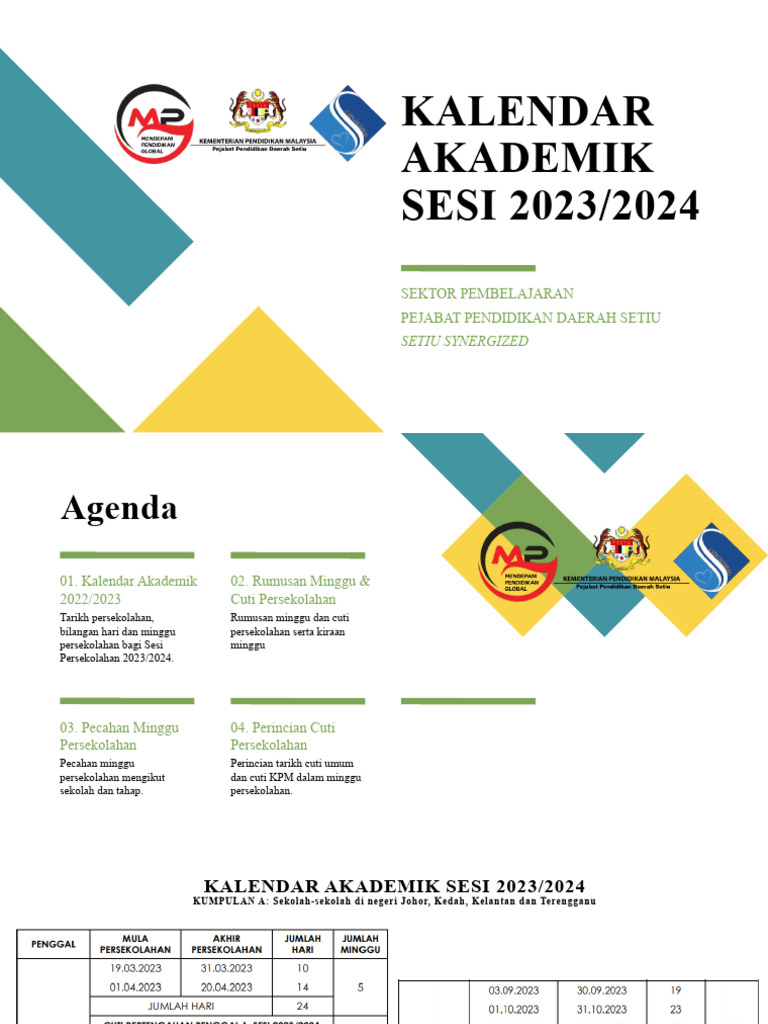Penjadualan Sesi Persekolahan 2023 2024 Editting 9hb Mac Final | PDF