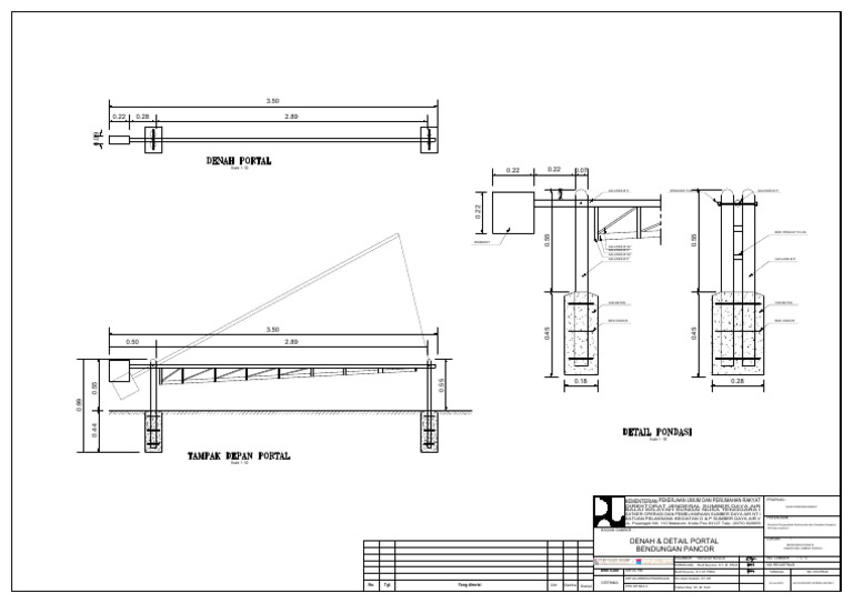 18.Denah dan Detail Portal | PDF