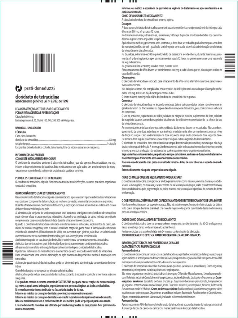 Bula de Tetraciclina | PDF
