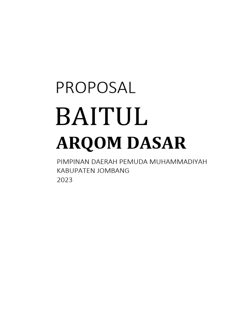 Proposal BAD Pimpinan 2023 | PDF