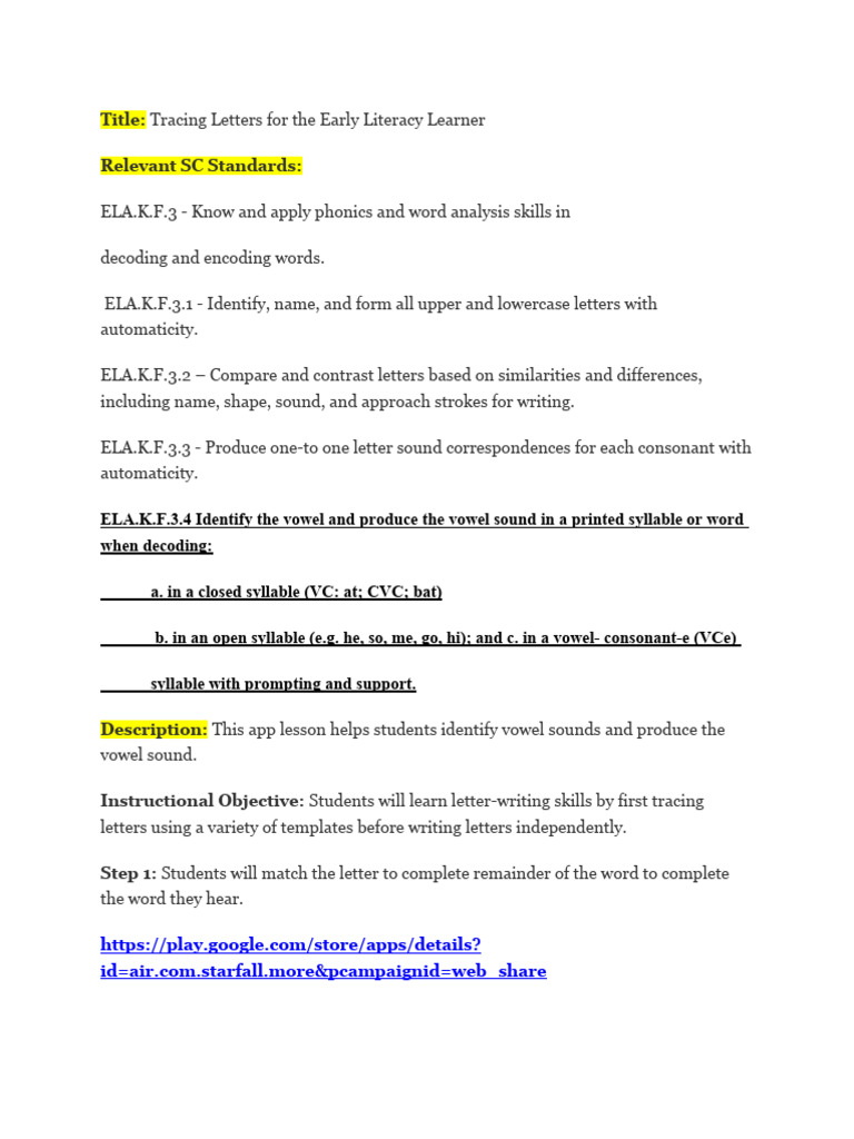 Early Literacy Letter Tracing App Pdf
