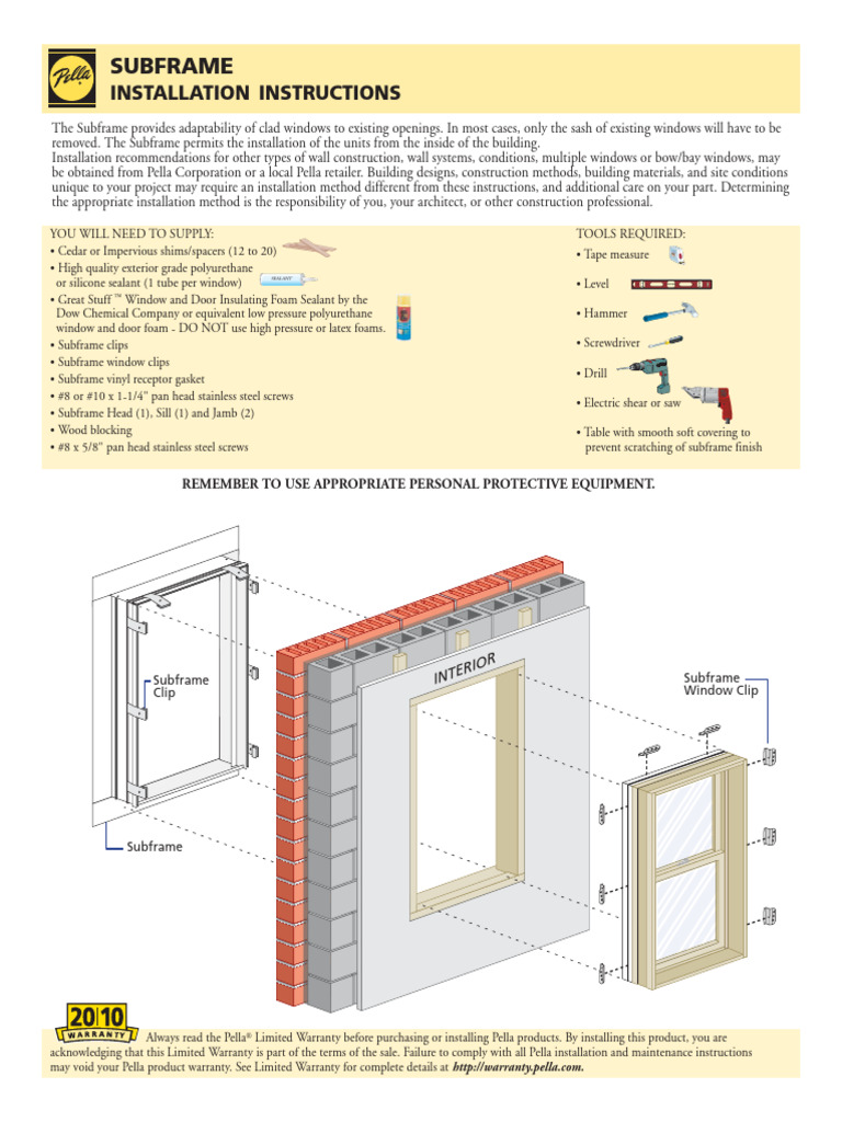Window Sub Frame Installation | PDF