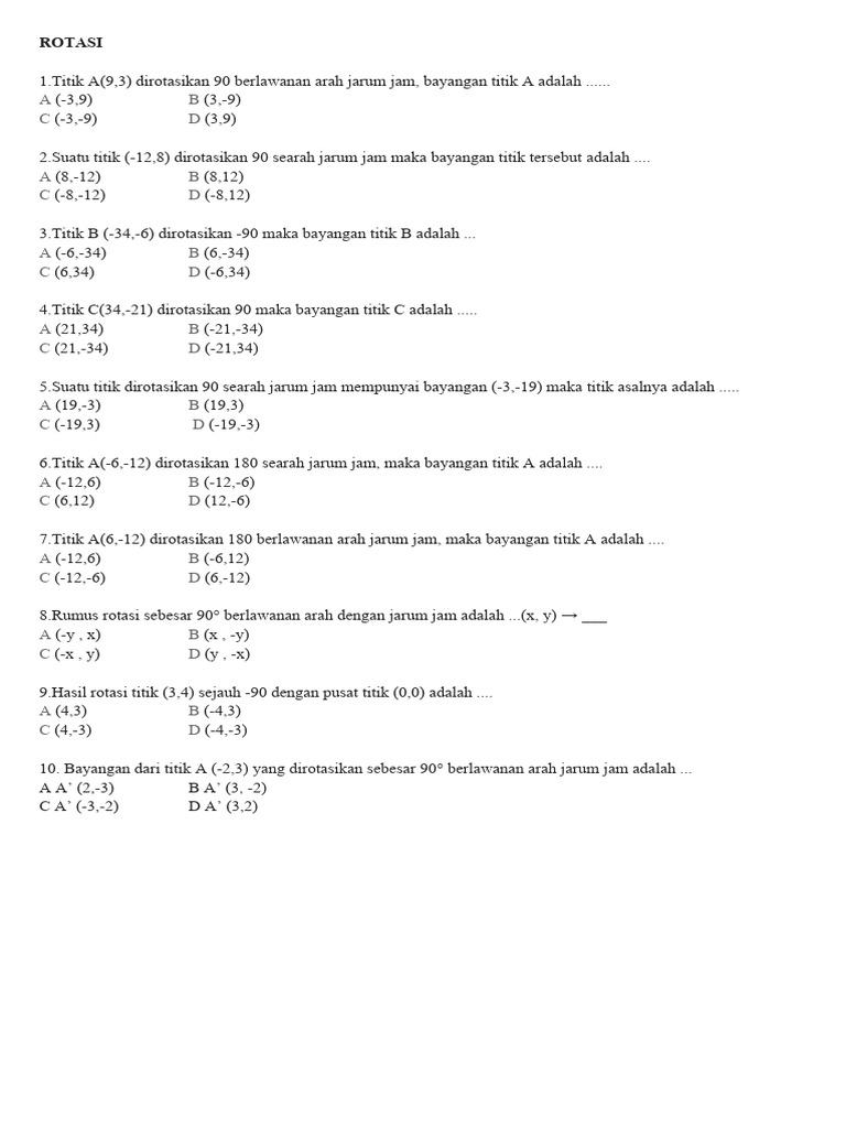 ROTASI Kls 9 | PDF