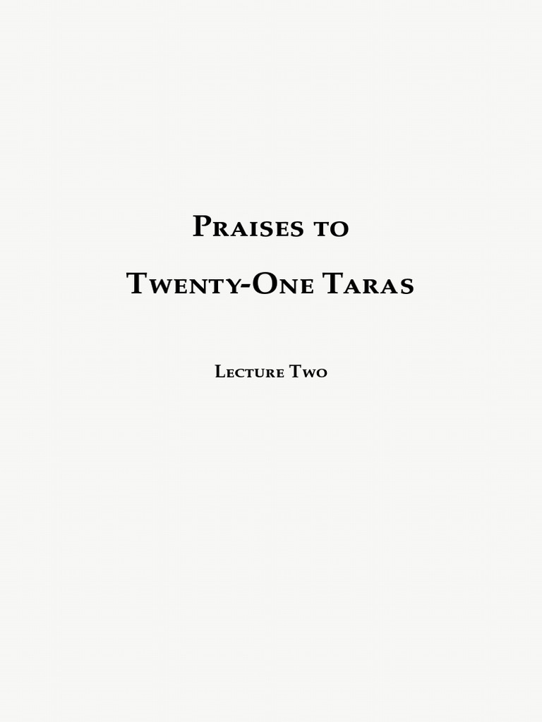 Praises To The Twenty One Taras Lecture2 | PDF | Tibetan Buddhism ...