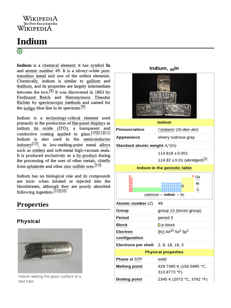 Indium | PDF