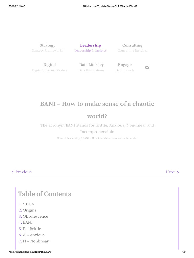 Understanding the BANI Framework | PDF | Anxiety | Cognition