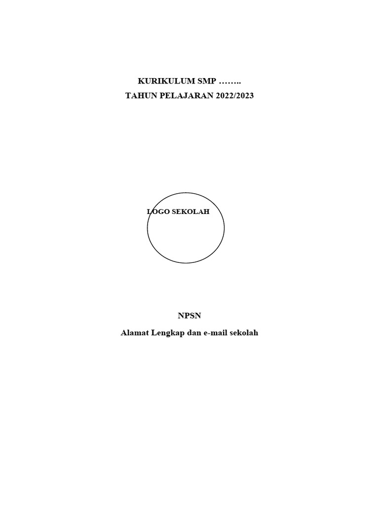 A. Contoh Kurikulum Operasional SMP - Fix | PDF