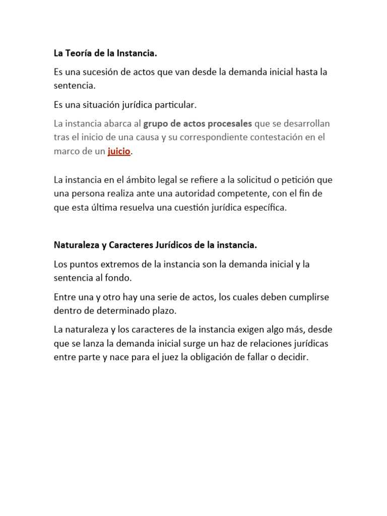 Teoría de la Instancia Legal | PDF | Demanda judicial | Judicaturas