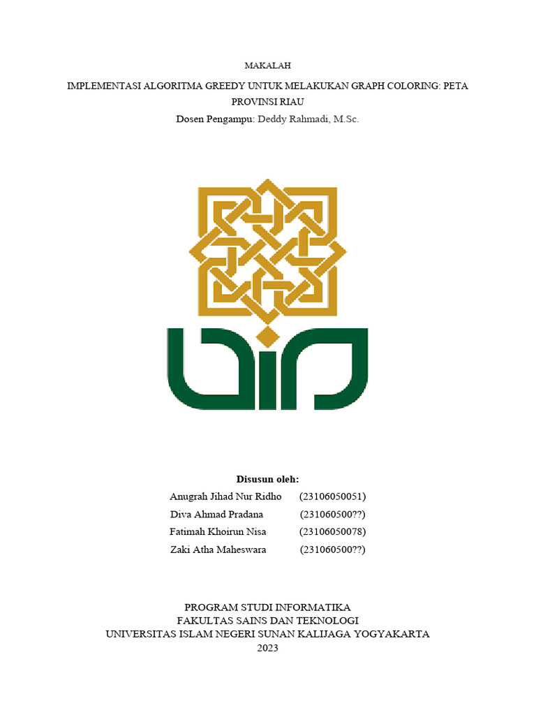 Implemantasi Algoritma Greedy Untuk Melakukan Graph Coloring - Peta ...