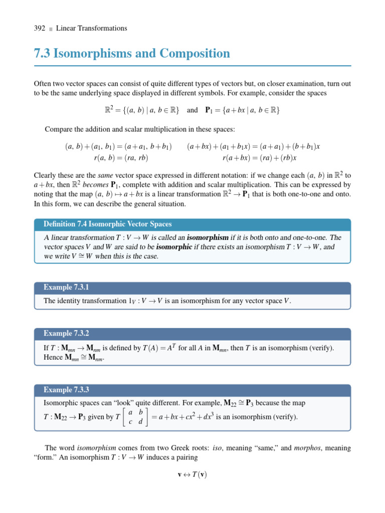 Vector Space Isomorphisms Explained | PDF | Linear Map | Vector Space
