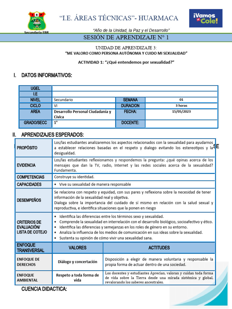 1º DPCC - Ses 1 Uni 3 - Sem 01 | PDF | Ciencia y matemáticas
