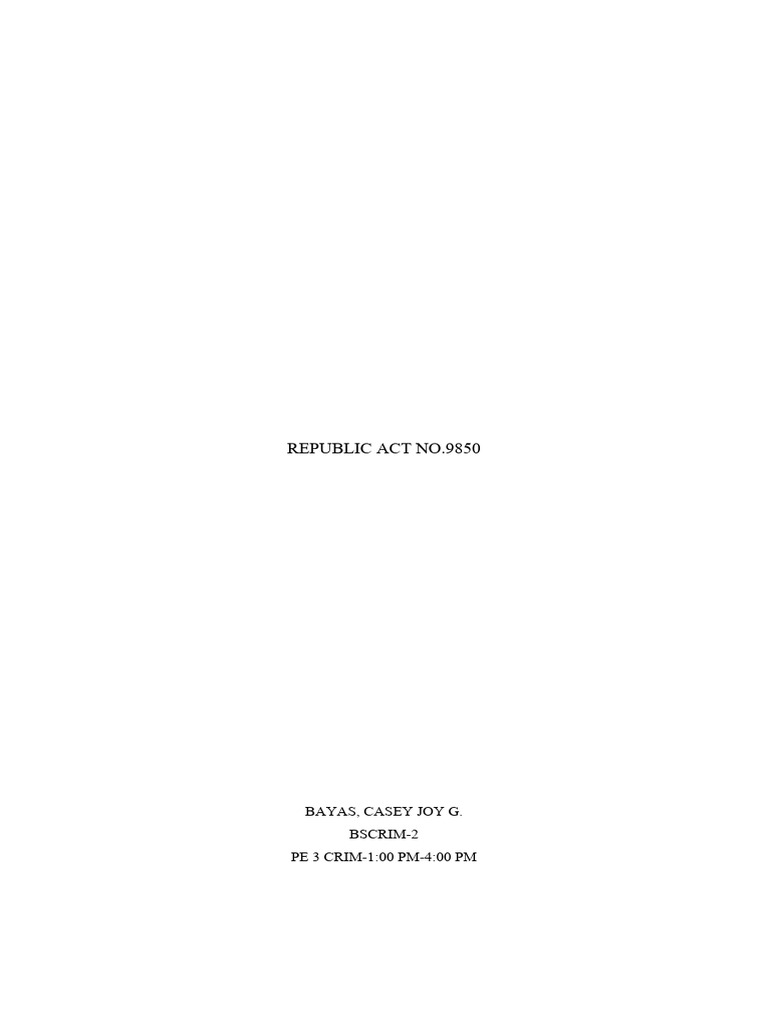 Ra 9850 Arnis | PDF | Politics