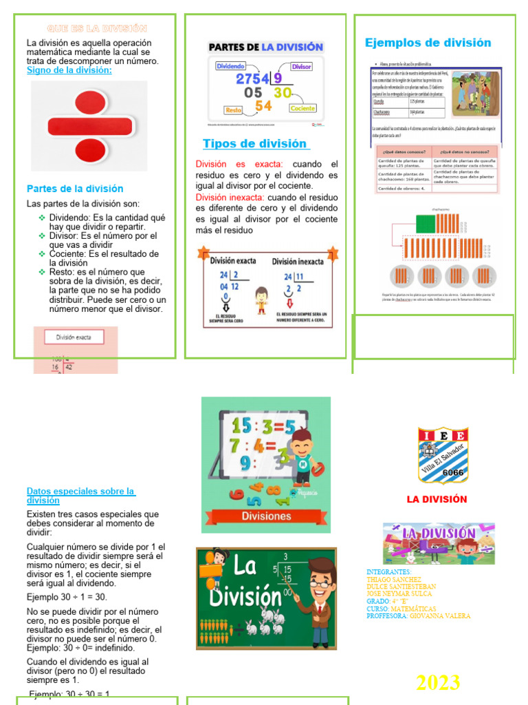 Triptico Que Es La División | PDF