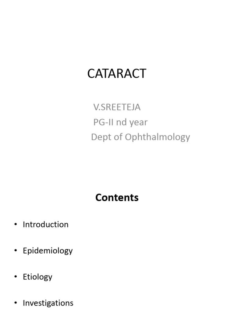 Sree Teja-Ophthalmology | Download Free PDF | Cataract | Medical Specialties