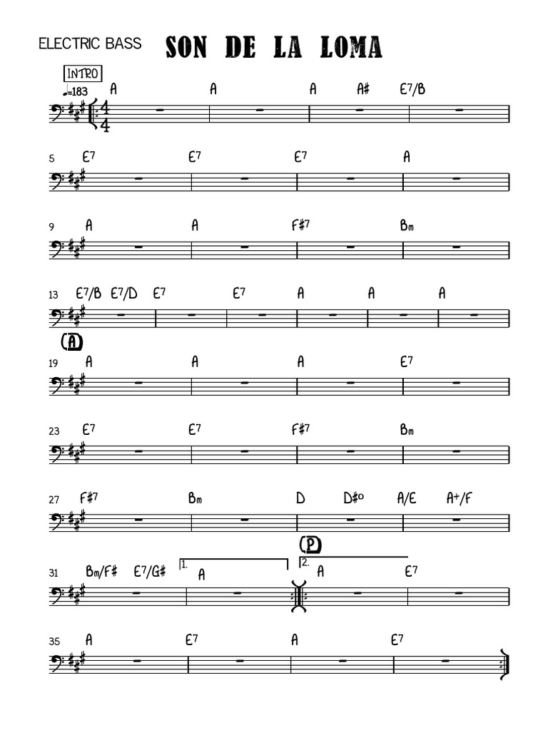Son De La Loma Electric Bass PDF