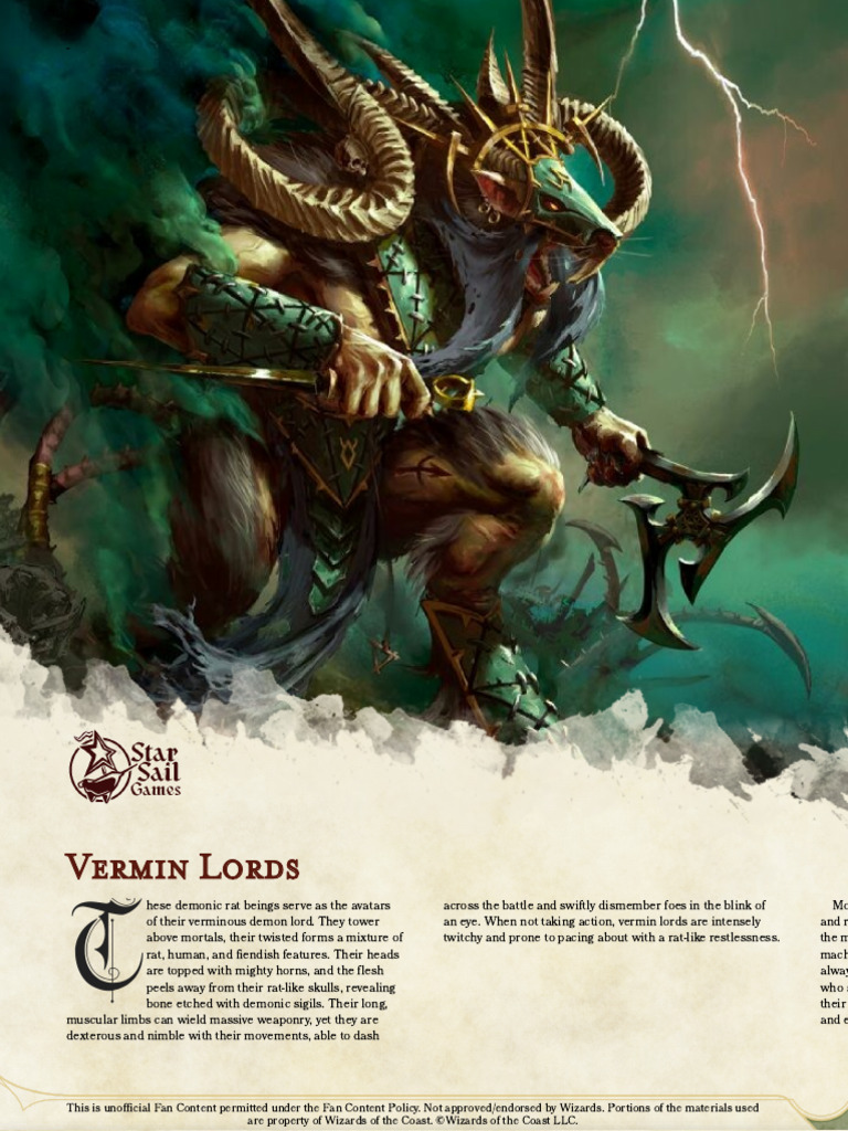 Vermin Lords - GM Binder | PDF