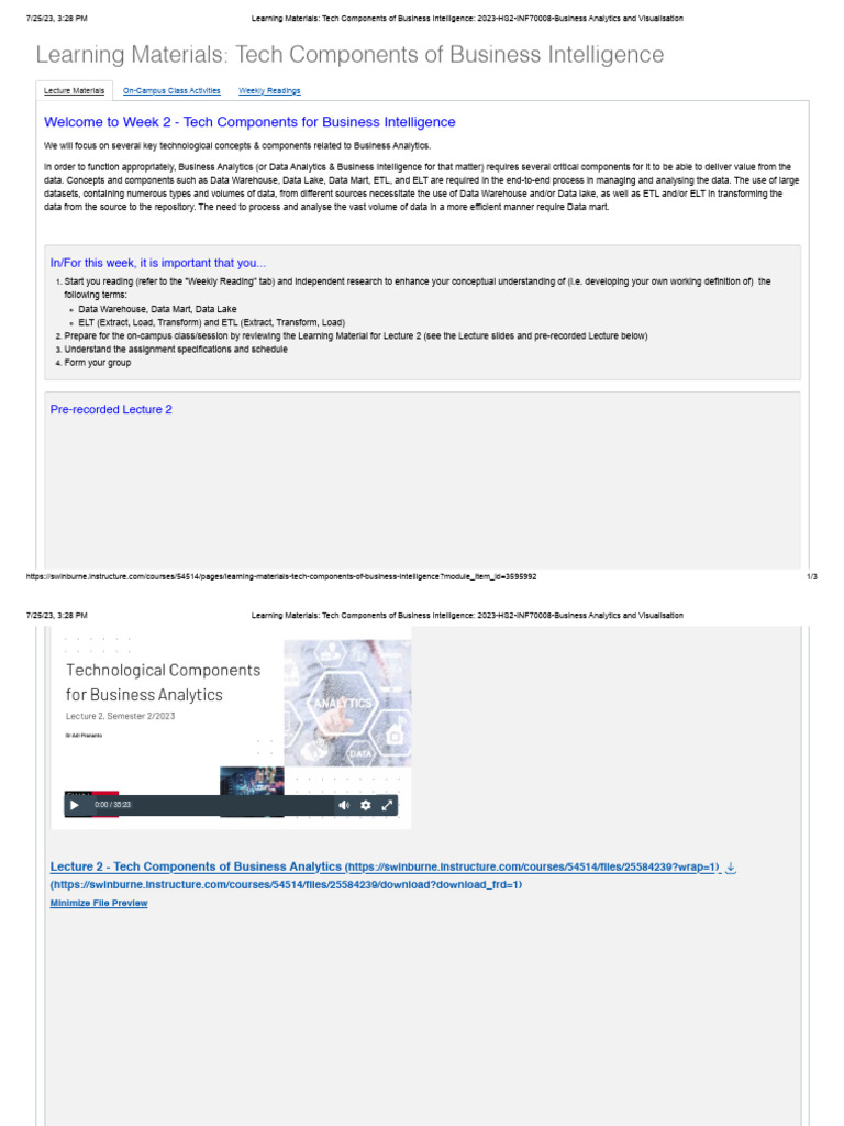 Lecturer Materials | PDF | Data Warehouse | Data