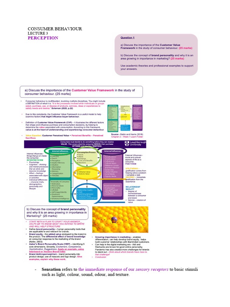 Consumer Behaviour - Perception | PDF | Perception | Senses