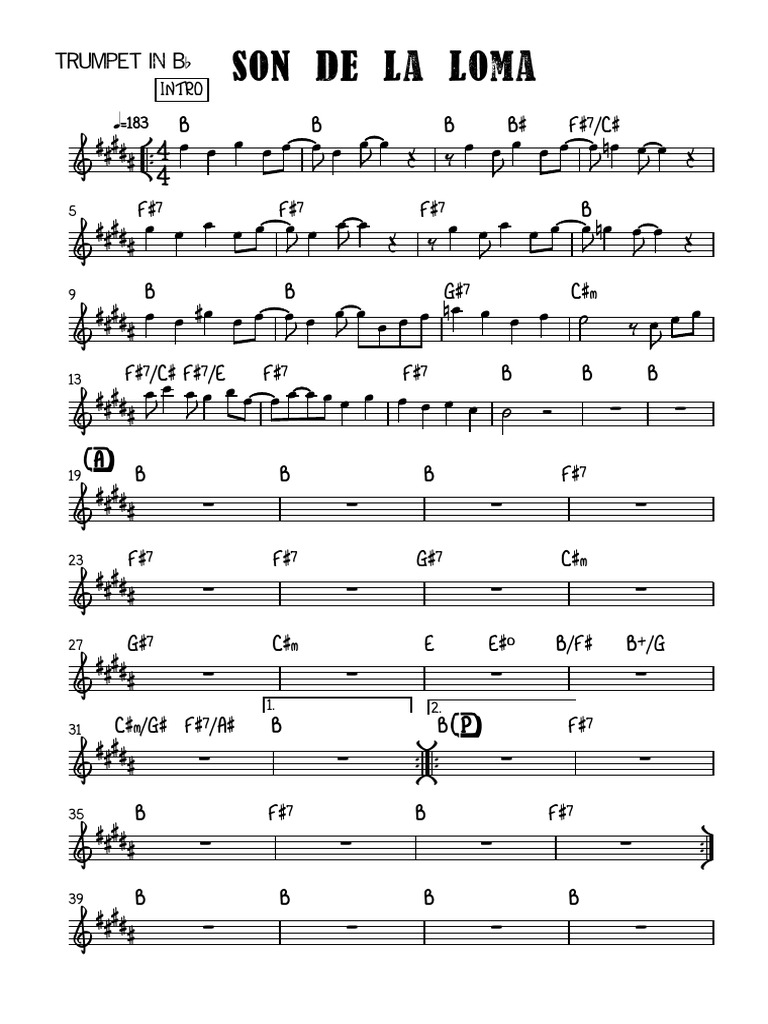 Son de La Loma - Trumpet in BB | PDF