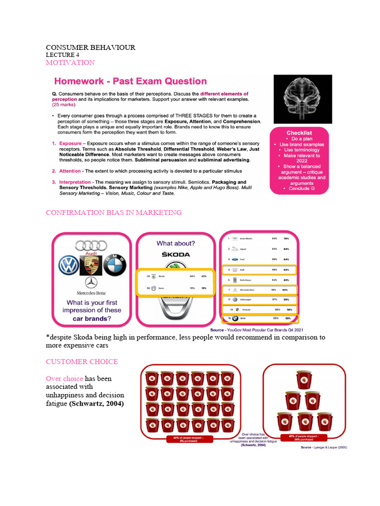 Consumer Behaviour - Motivation | PDF