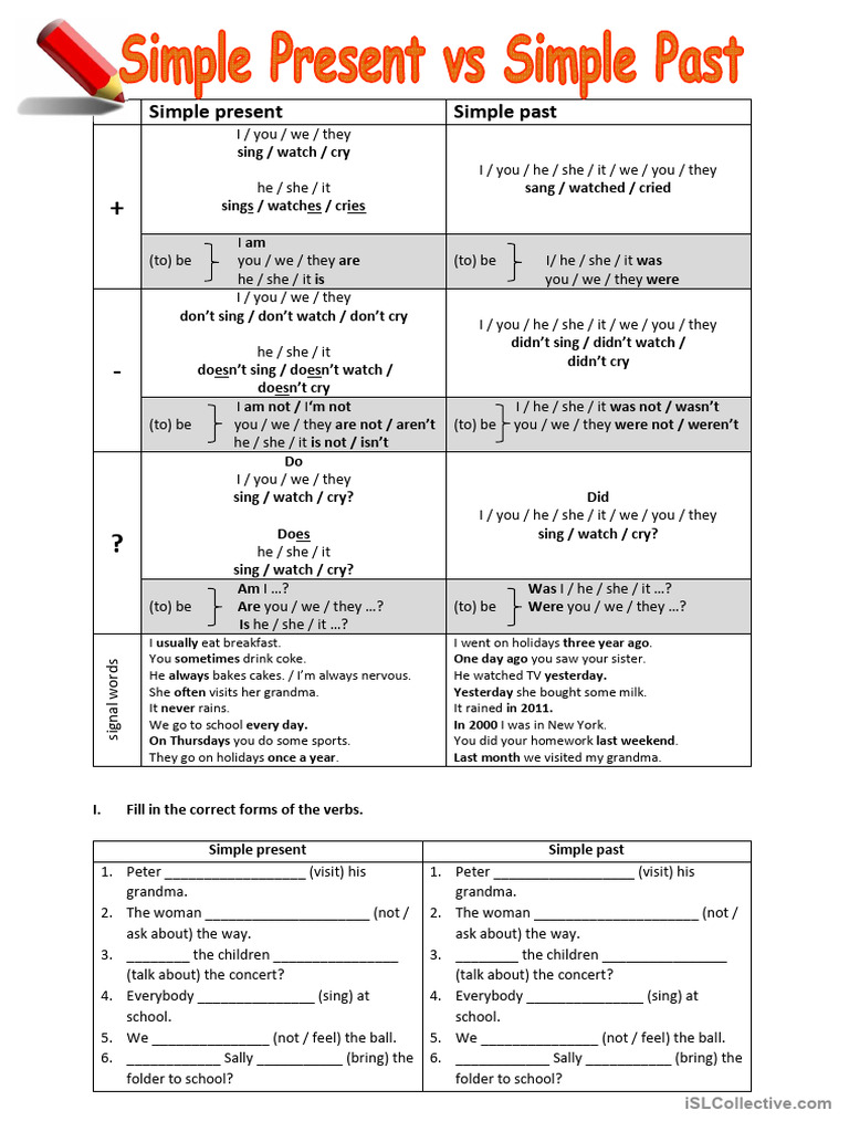 Simple Present Simple Past | PDF