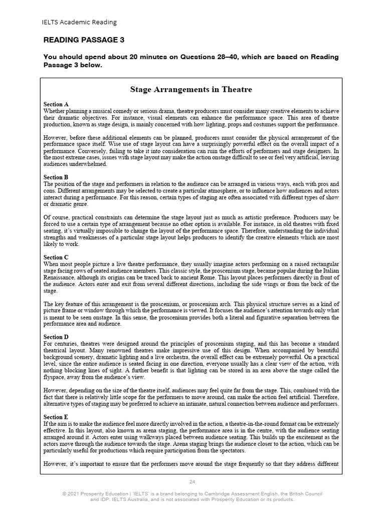 Understanding Stage Arrangements in Theatre | PDF