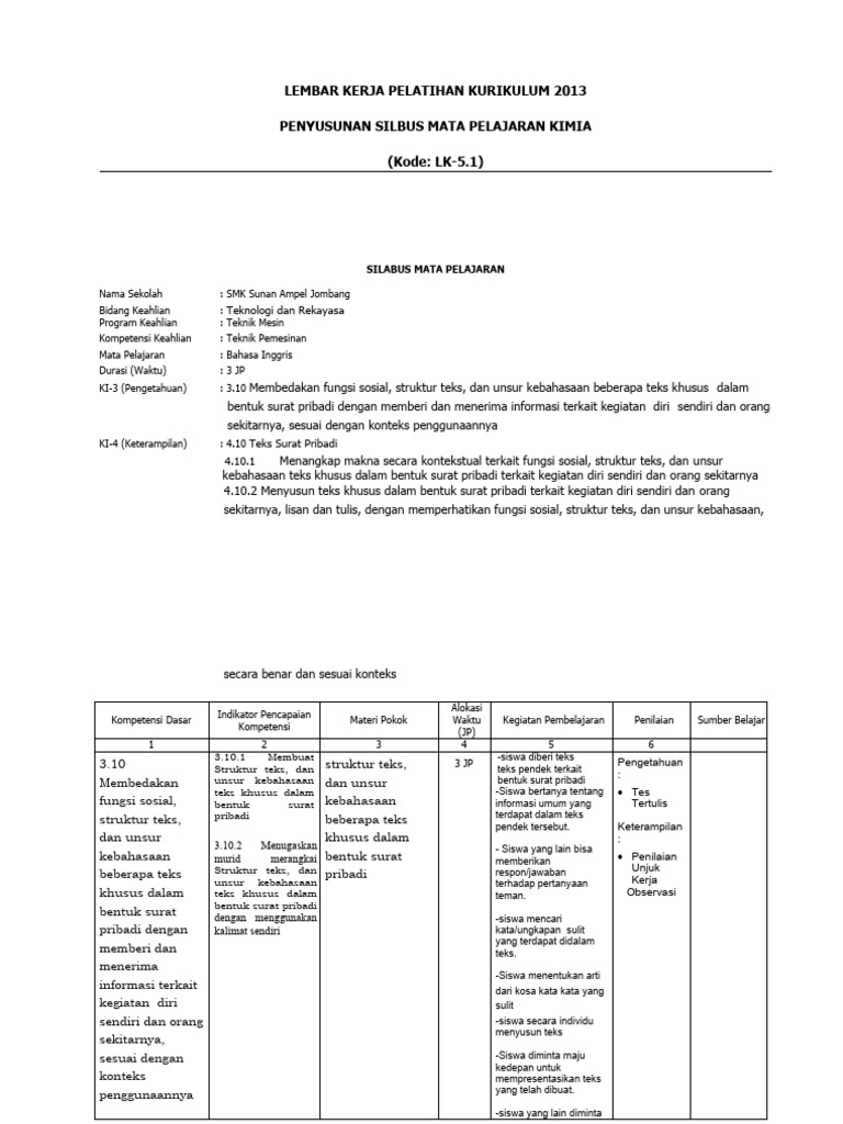 LK-5.1 Penyusunan Silabus (B3.a) | PDF