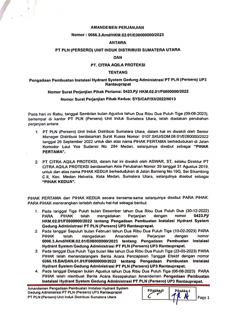 Amandemen Perjanjian | PDF