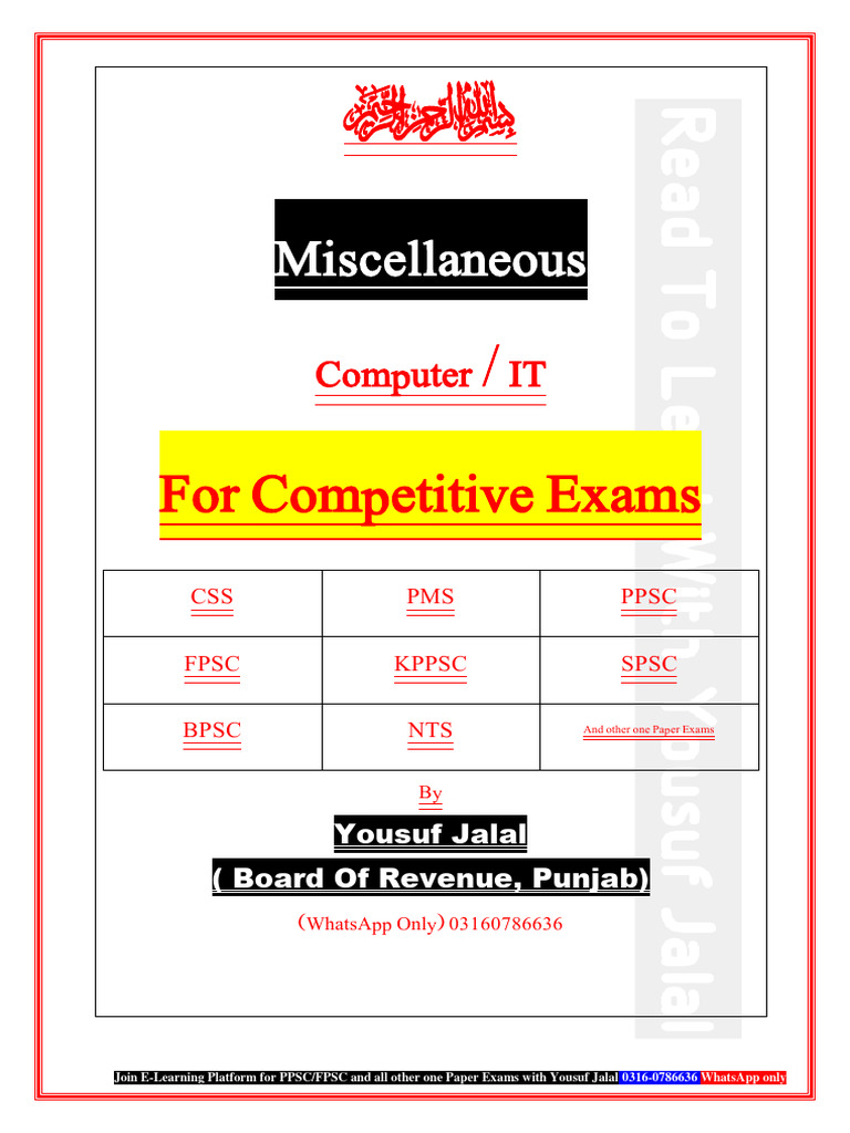 Computer IT Miscellaneous | PDF | Operating System | Microsoft Windows