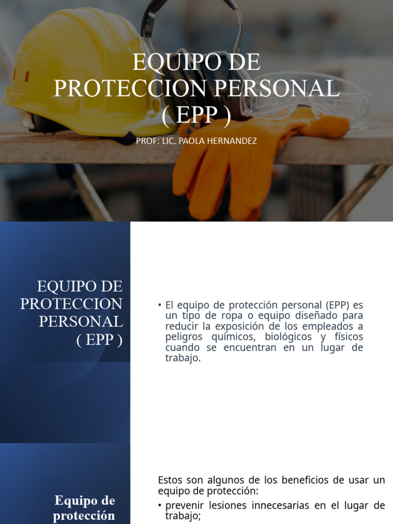 Equipo de Proteccion Personal (Epp) | PDF