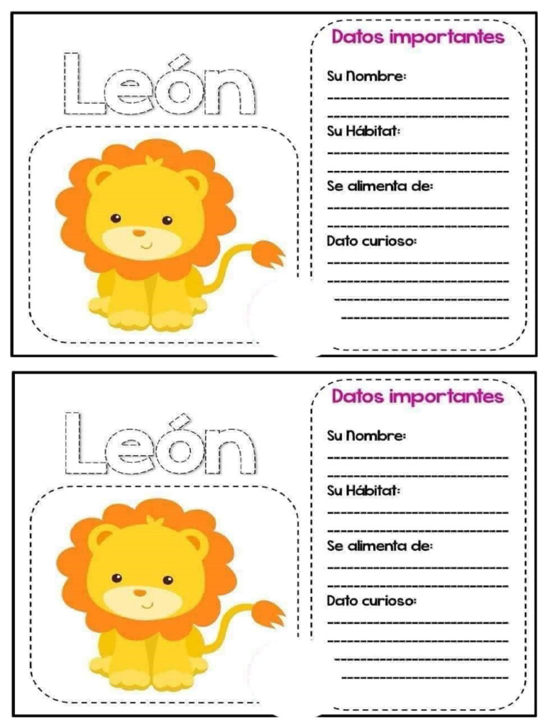ficha de leon 1 | PDF