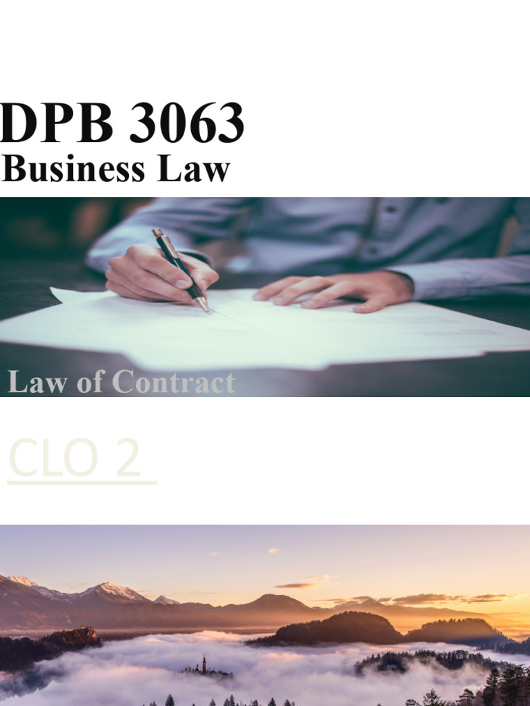 Chapter 2 Law of Contract | PDF