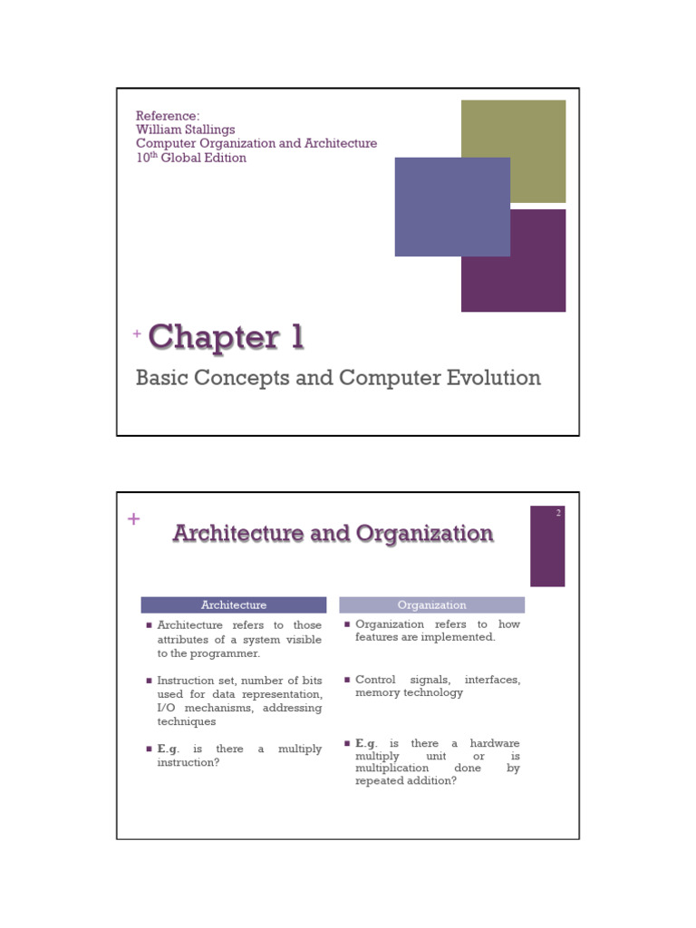 Chapter 1 - Basic Concepts and Computer Evolution | PDF | Central Processing Unit | Microprocessor