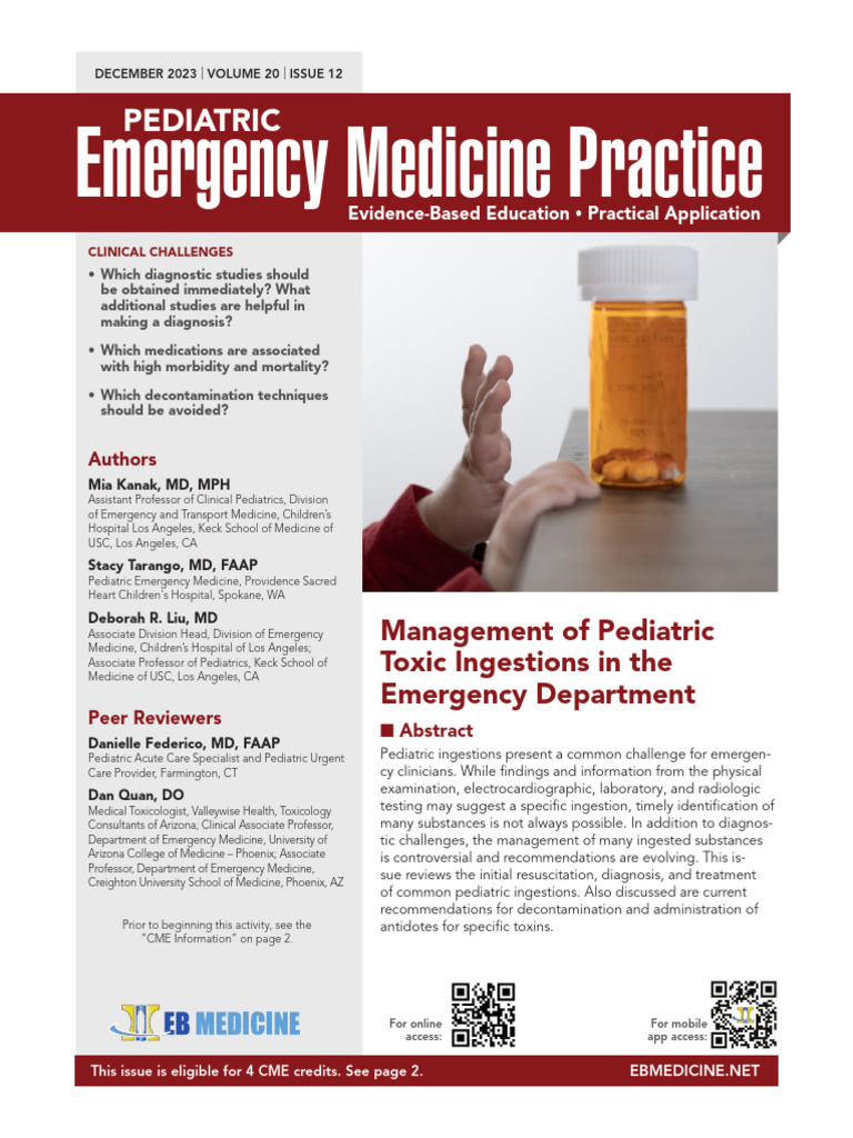 Toxic Ingestions Pediatric Emergency | PDF | Medicine | Medical Diagnosis
