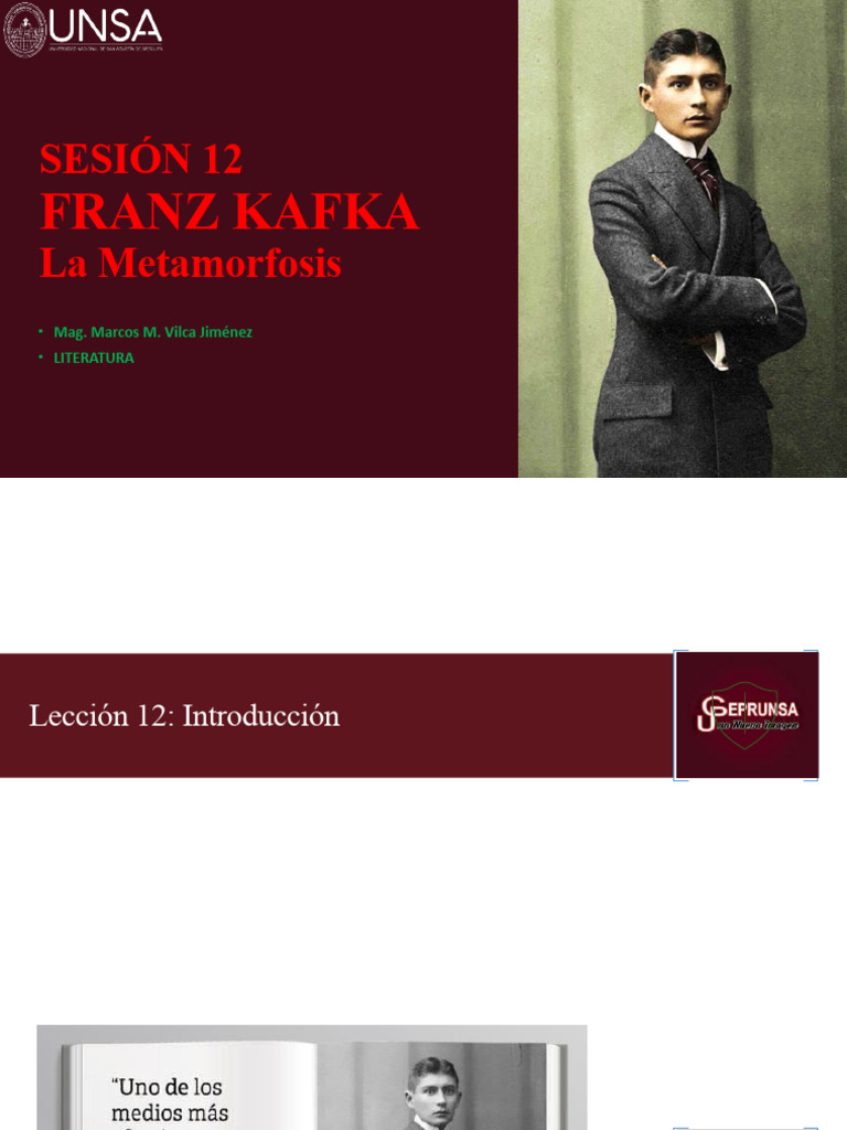 Lección 12 FRANZ KAFKA | PDF | La metamorfosis | Franz Kafka