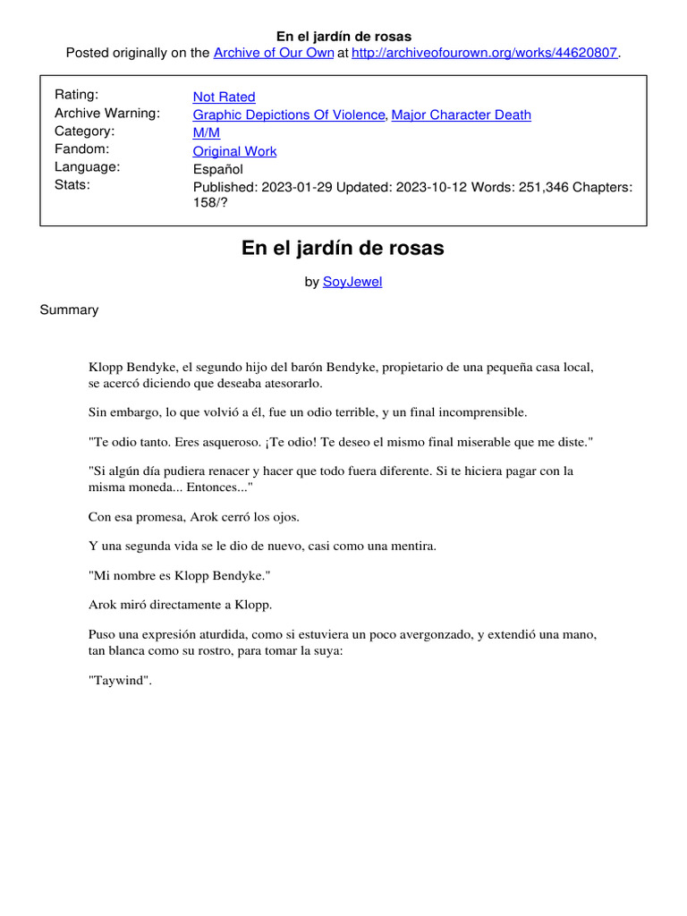 En El Jardin de Rosas | PDF | Pelo