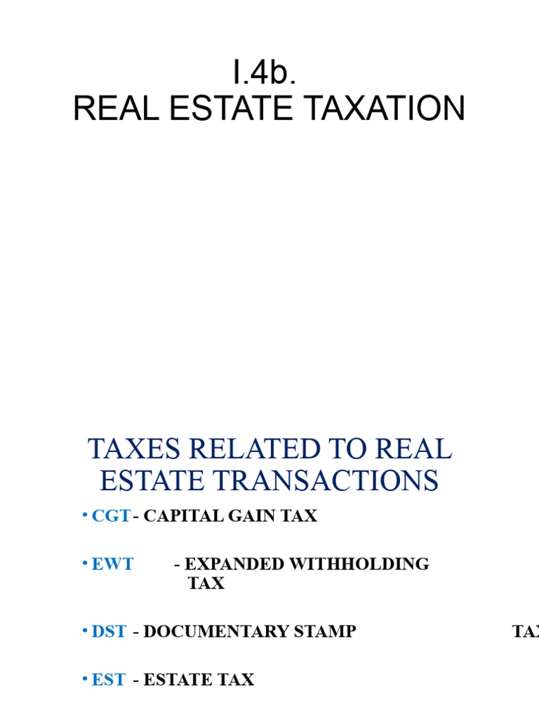 1.4 Real-Estate-Taxation With Problems and Answers - REB | PDF | Taxes ...