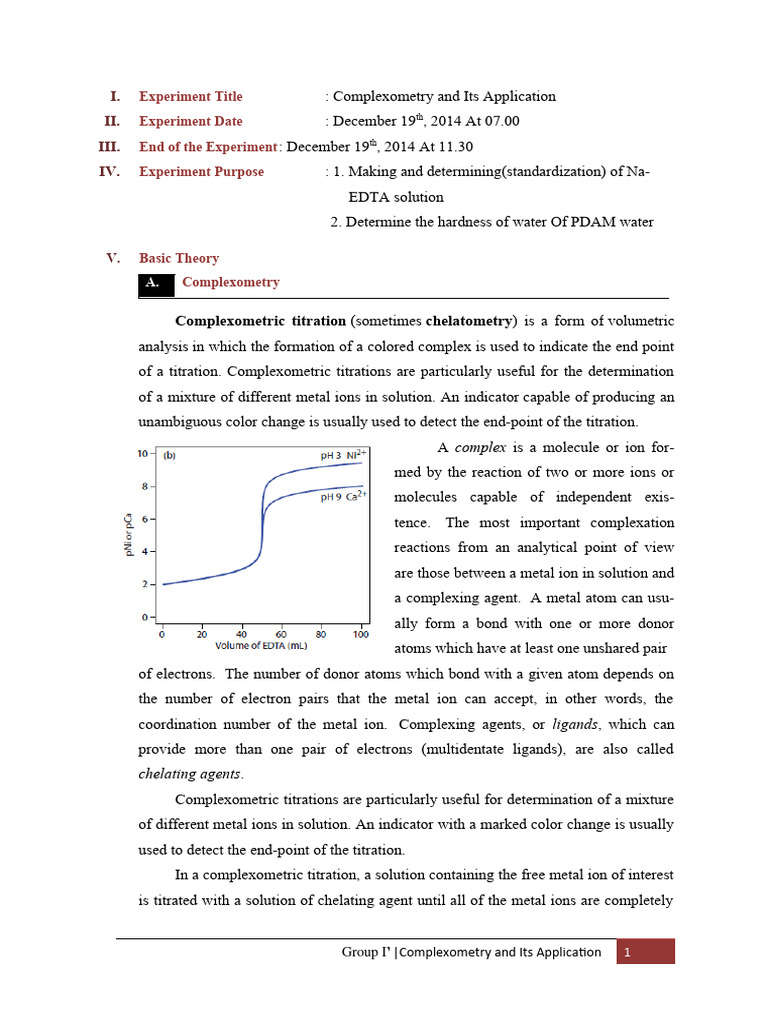 Complexometry Determination Hardness of | PDF | Chemistry | Titration