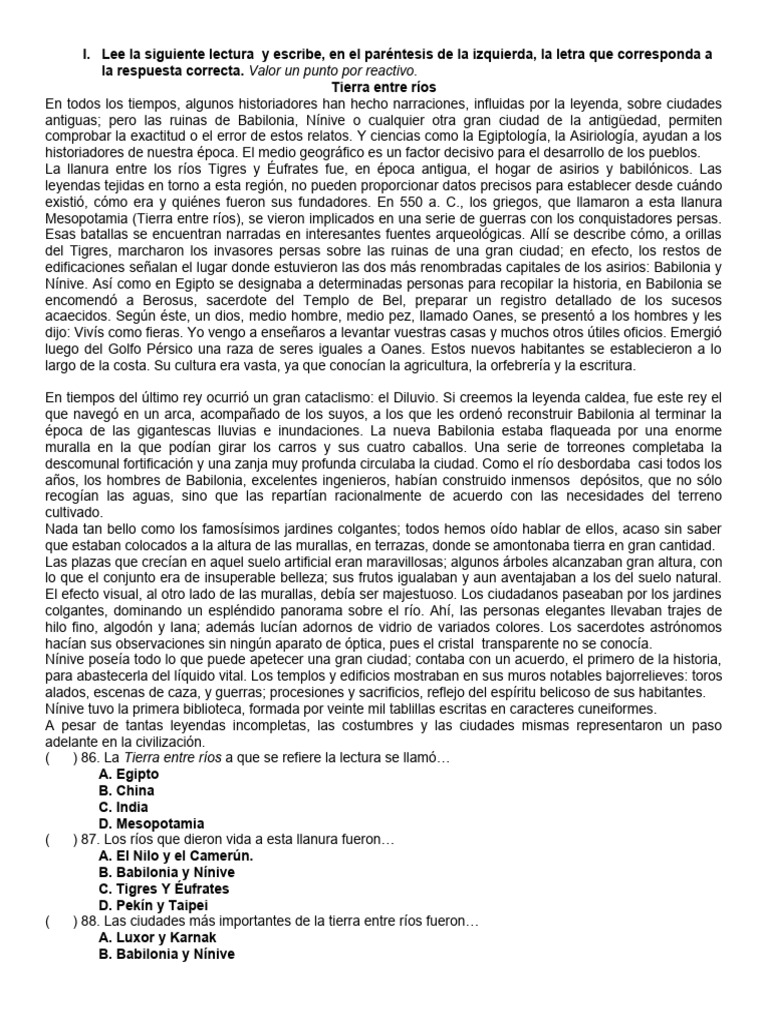 lecturas con preguntas | PDF | Renacimiento | Babilonia