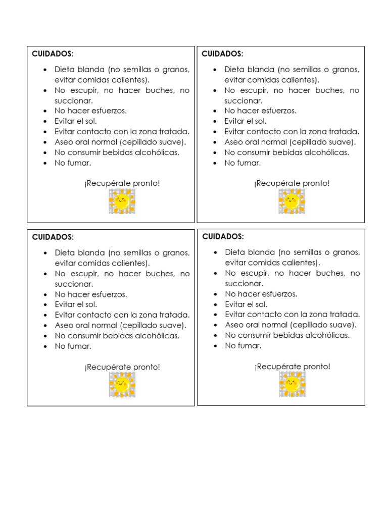 Cuidados post extracción | PDF
