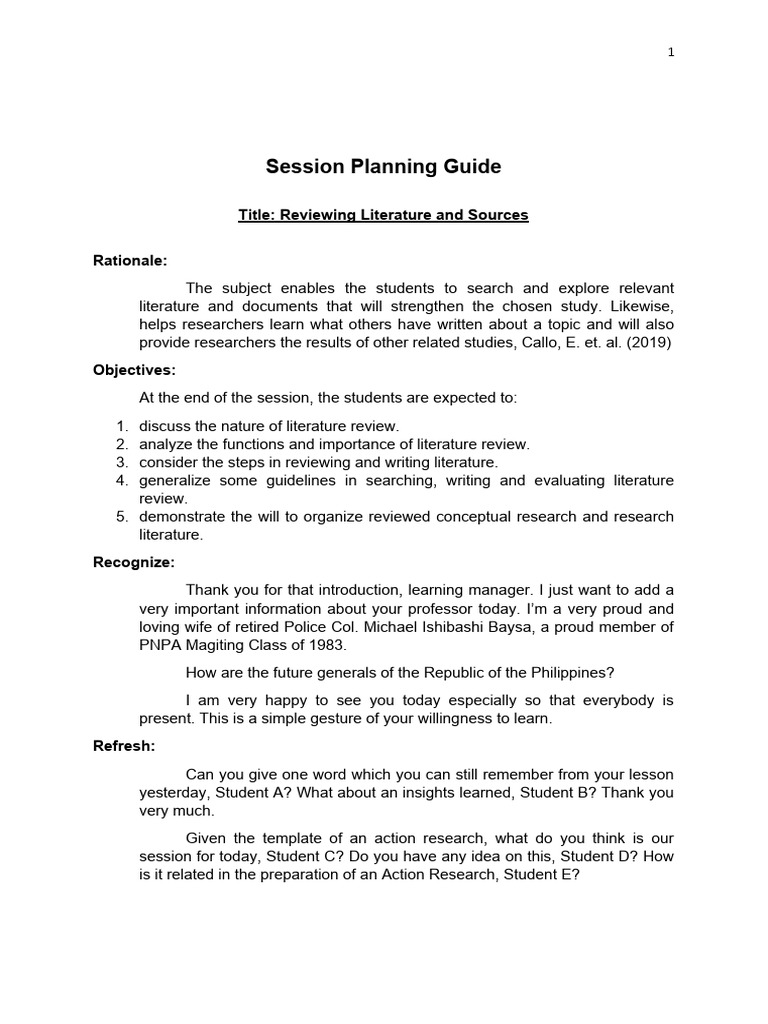 For Distribution Sample Session Guide | PDF | Citation | Methodology