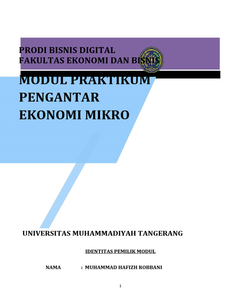 Modul Praktikum Ekonomi Mikro UMT | PDF | Bisnis